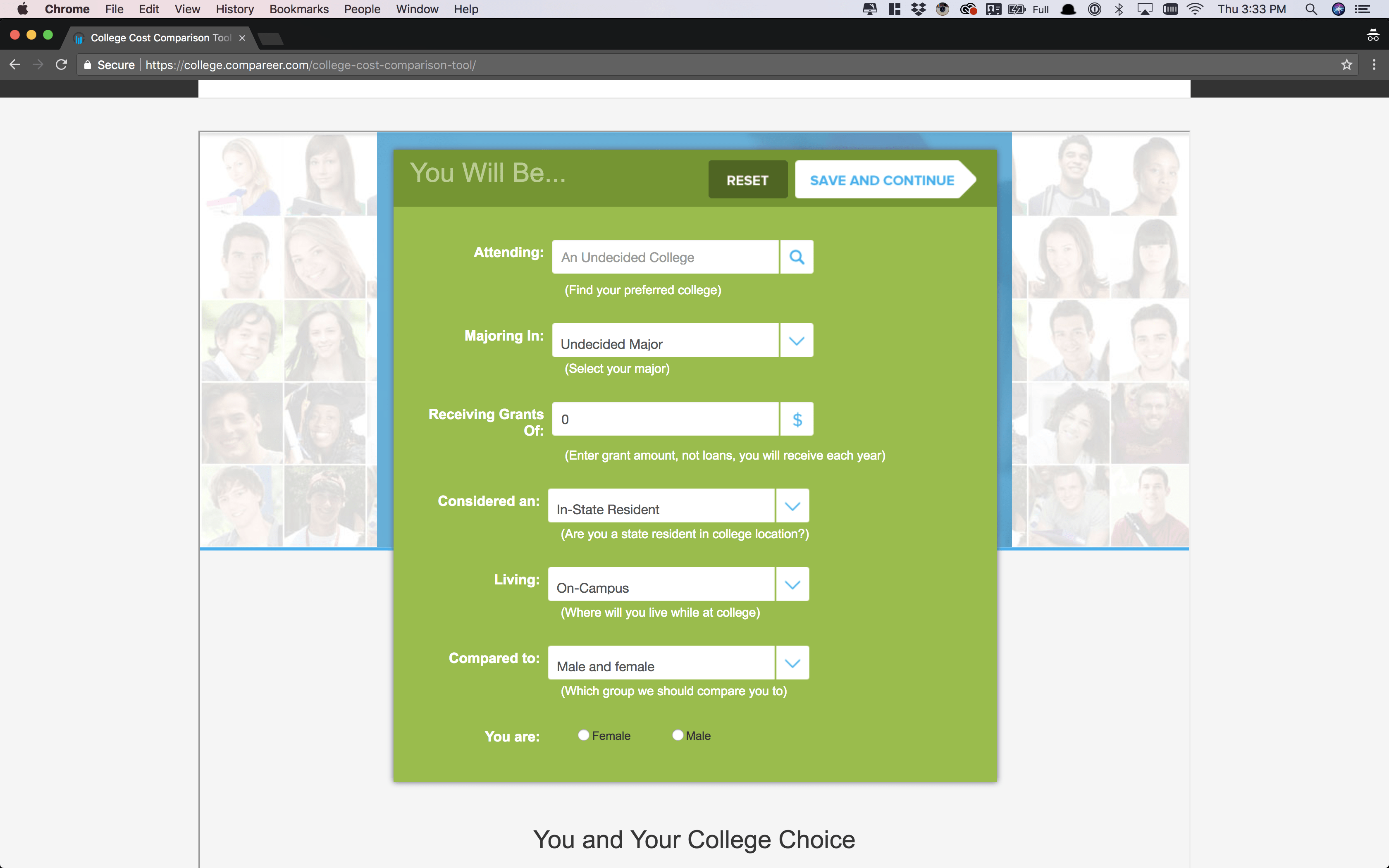 Compare Your College Choices: Use Our Free College Comparison Tool